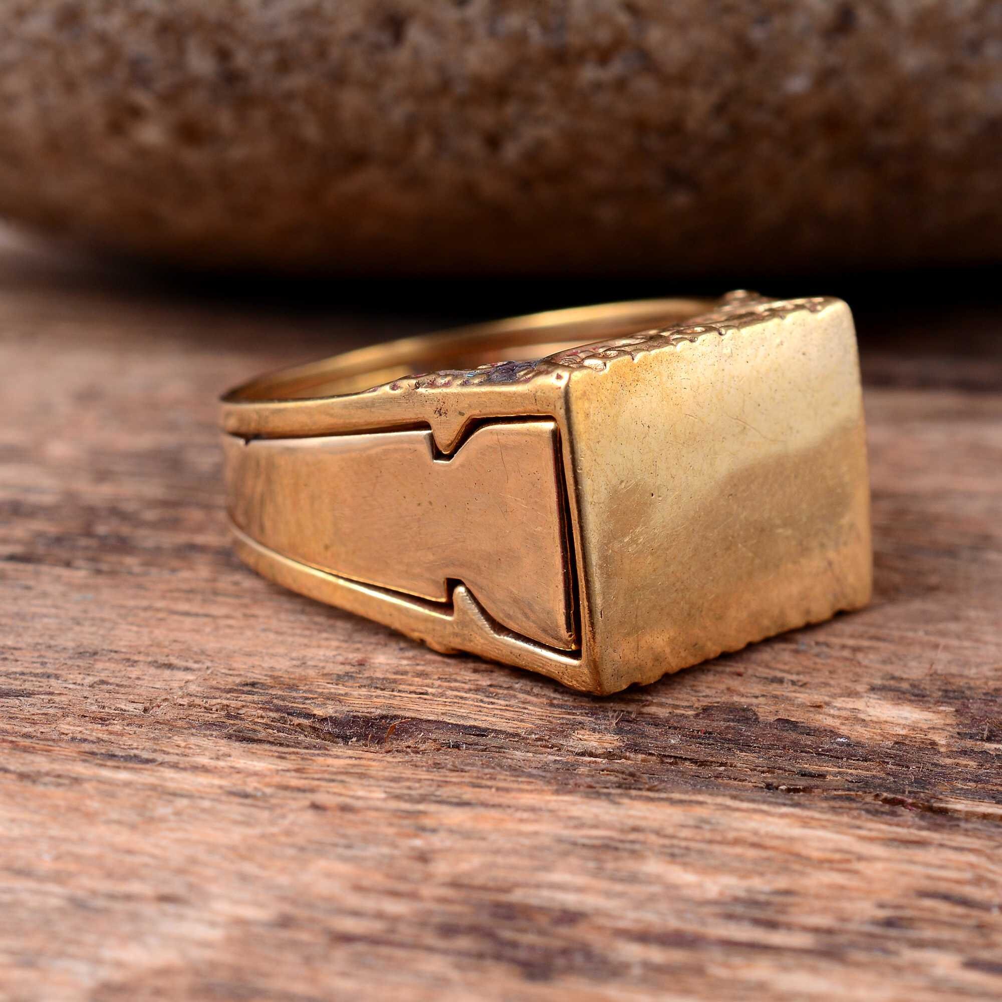 Brass Poison Ring Pill Box Ring Double Poisoner Ring Gift - Etsy