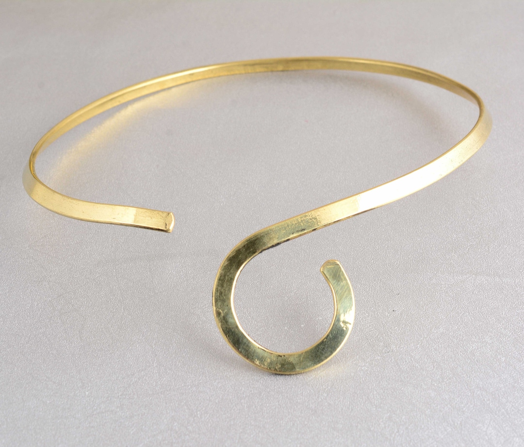 Flexible Plain Brass Choker, Solid Brass Choker Necklace, Brass Cuff ...