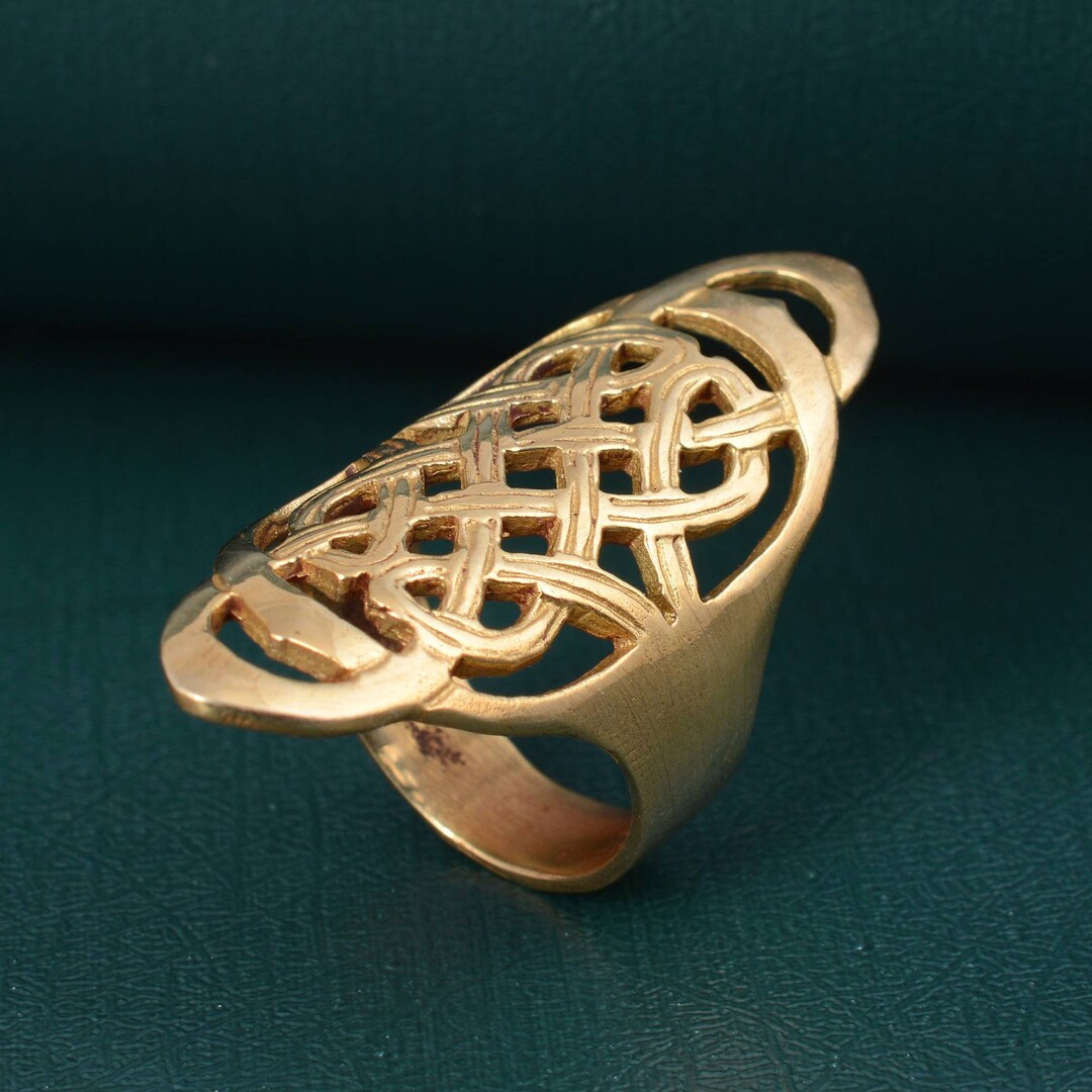 Gold Filigree Ring, Gold Long Ring, Handmade Ring, Vintage Ring,gold ...