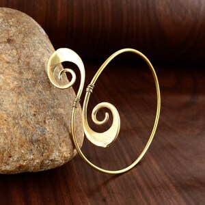 Upper Arm Cuff Arm Band Spiral Handmade Made of Brass, Jewelry - Etsy