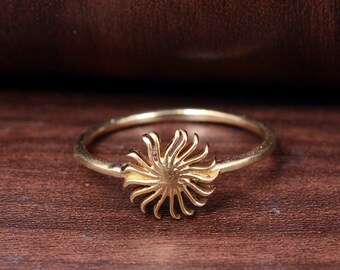 Sun Ring Rising Sun Ring Gold Dainty Ring Spike Ring Statement Ring ...