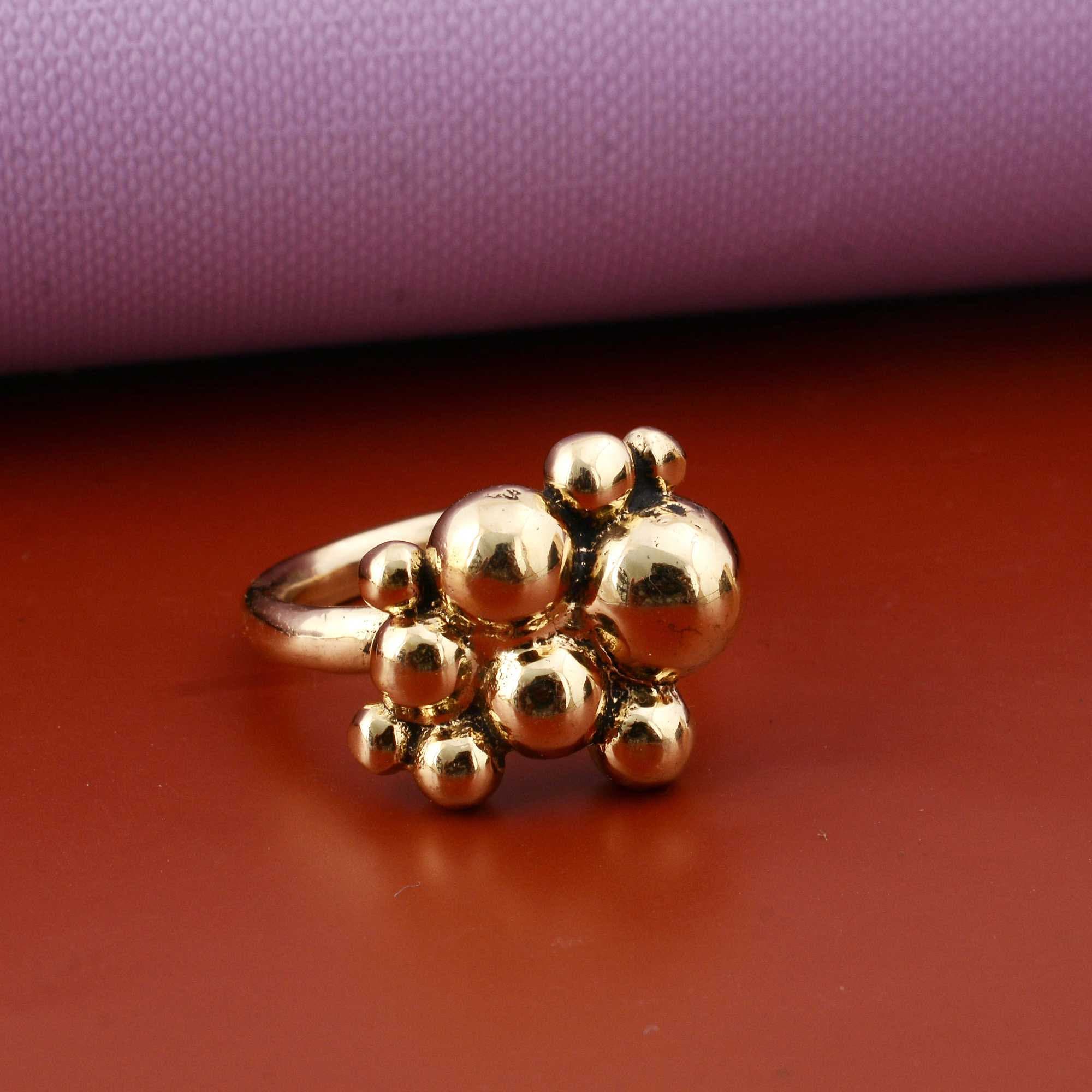 Ball Ring, Bubbles Ring, Spheres Ring, Geometric Brass Statement Ring ...