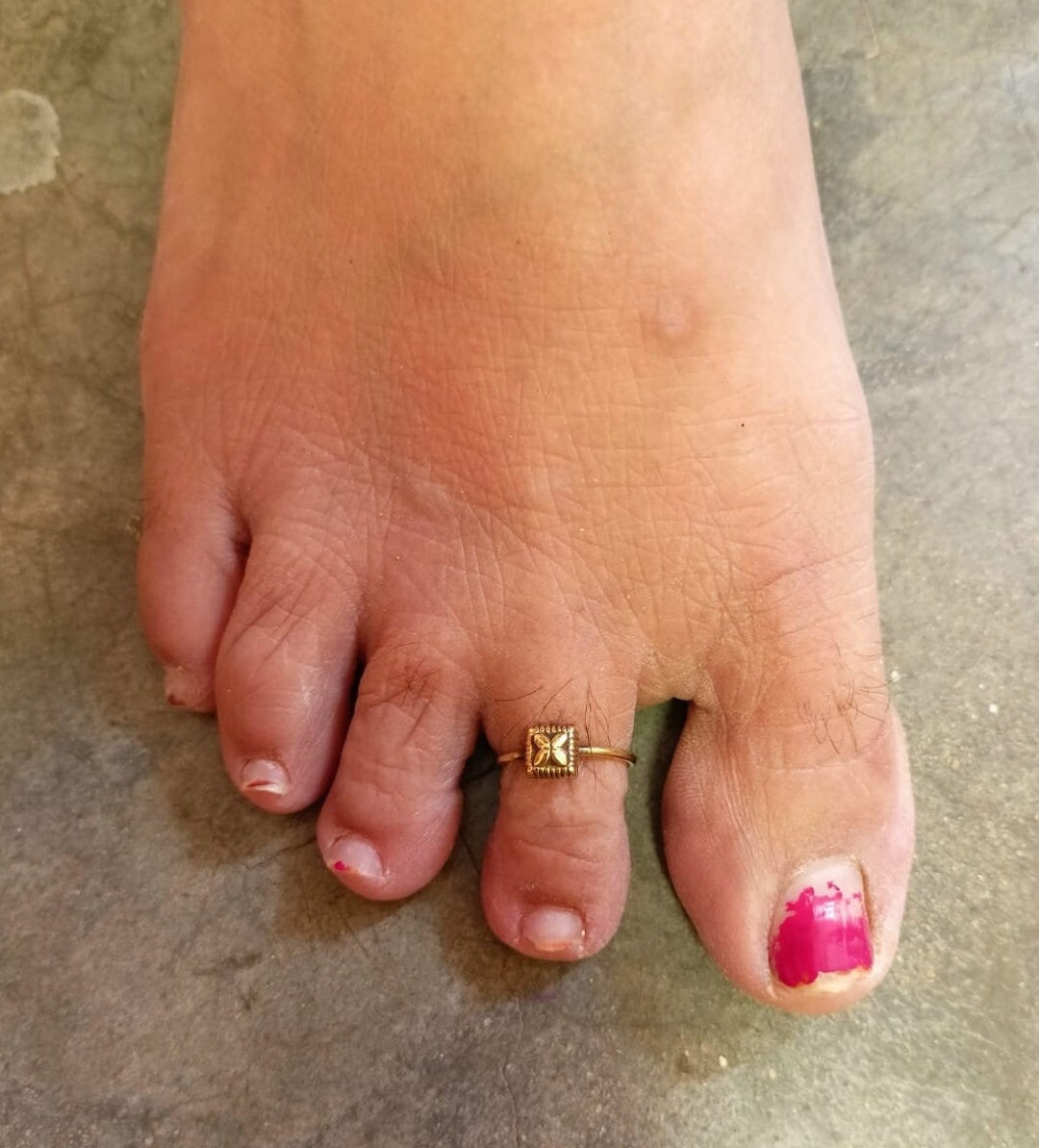 Gold Toe Ring, Adjustable Toe Ring, Ring for Toe, Gold Plated Foot Ring ...