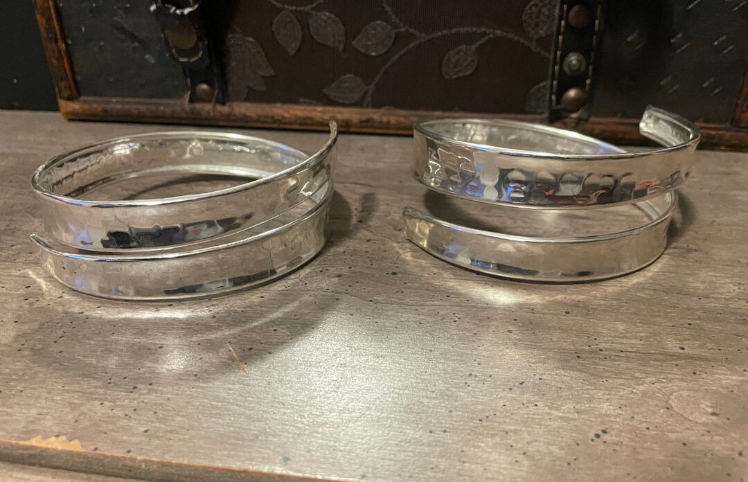 Hammered Silver Arm Band , Arm Cuff , Upper Arm Band, Arm Cuff ...