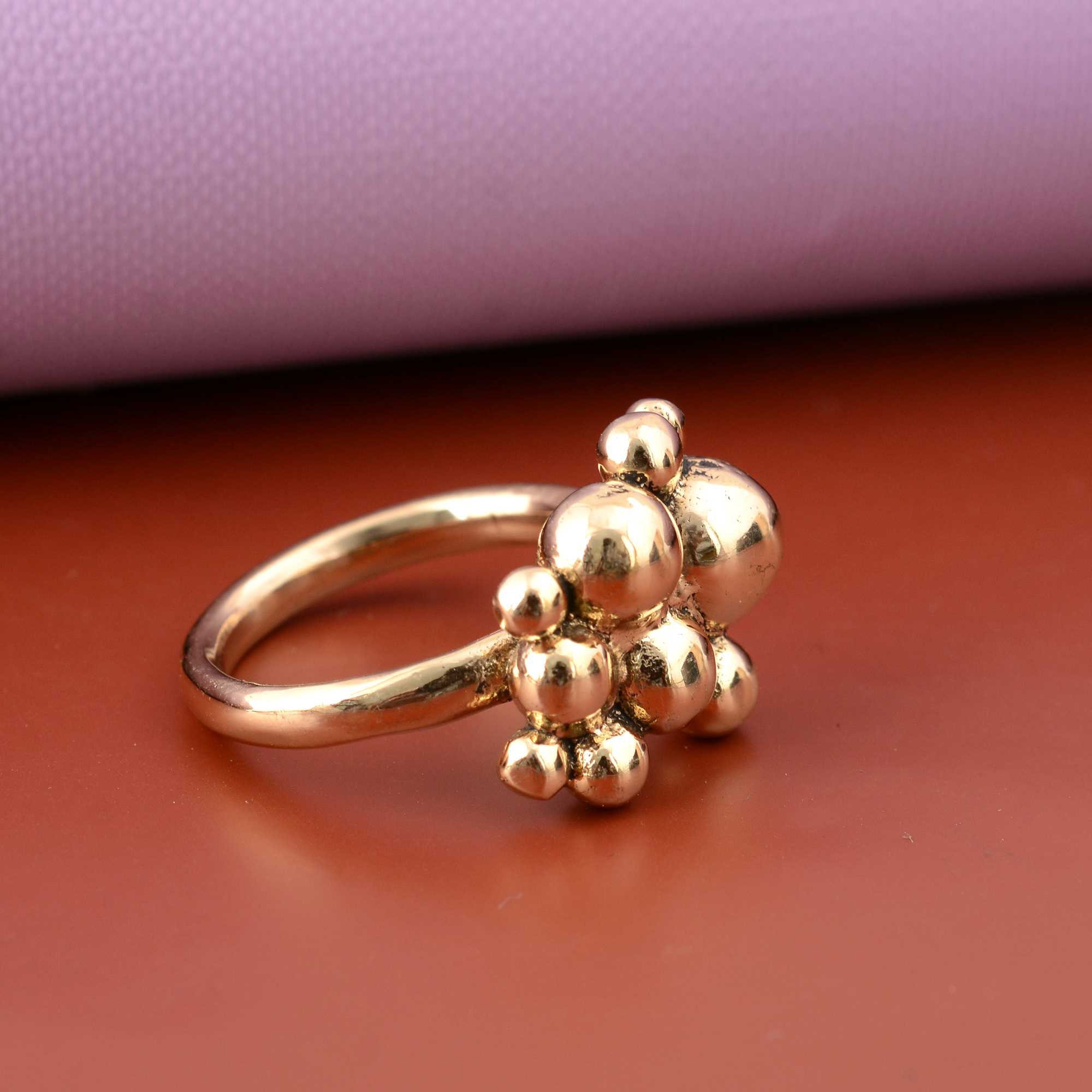 Ball Ring, Bubbles Ring, Spheres Ring, Geometric Brass Statement Ring ...