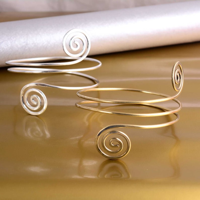 Spiral Design Arm Cuff, Swirl Upper Arm Cuff, Bracelet Cuff, Arm Band ...