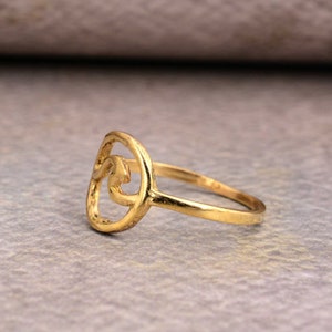 Dainty & Minimalist Sea Wave Shaped Brass Ring - Etsy
