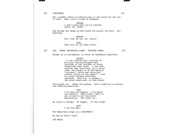 Iron Man Script Poster - Etsy