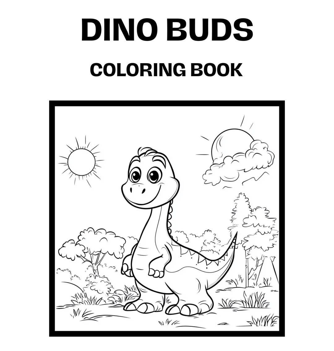 DINO BUDS Coloring Pages, Set of 10, Creative Activity, Dinosaur ...