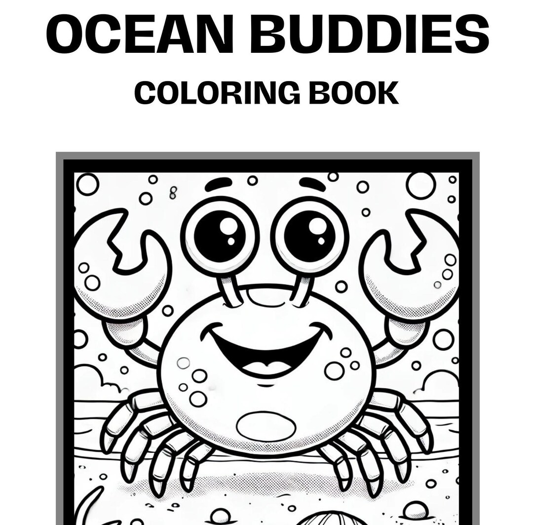 OCEAN BUDDIES Coloring Pages, Set of 25, Creative Activity, Ocean ...