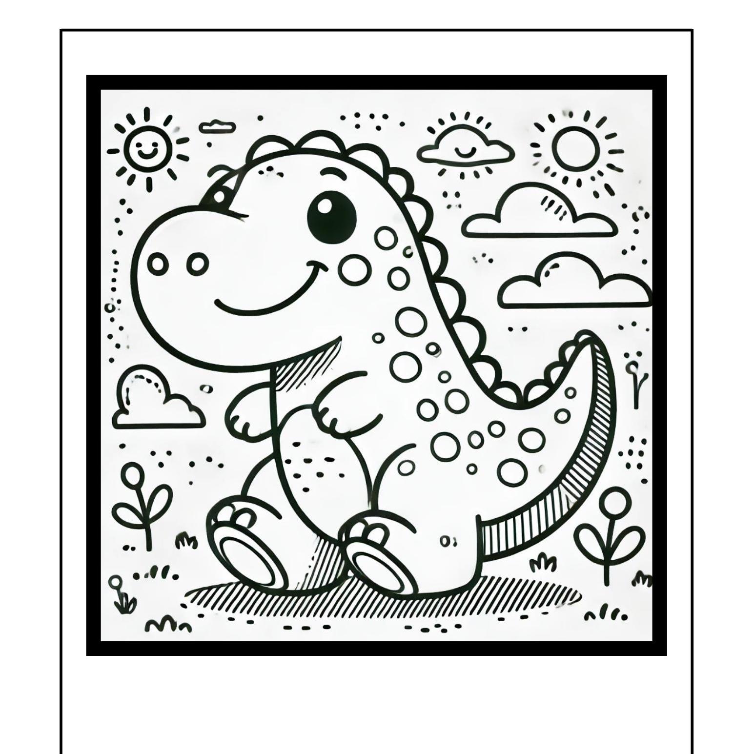 DINO BUDS Coloring Pages, Set of 10, Creative Activity, Dinosaur ...