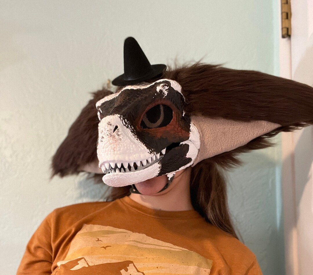 Dino Mask With Furred Ears - Etsy