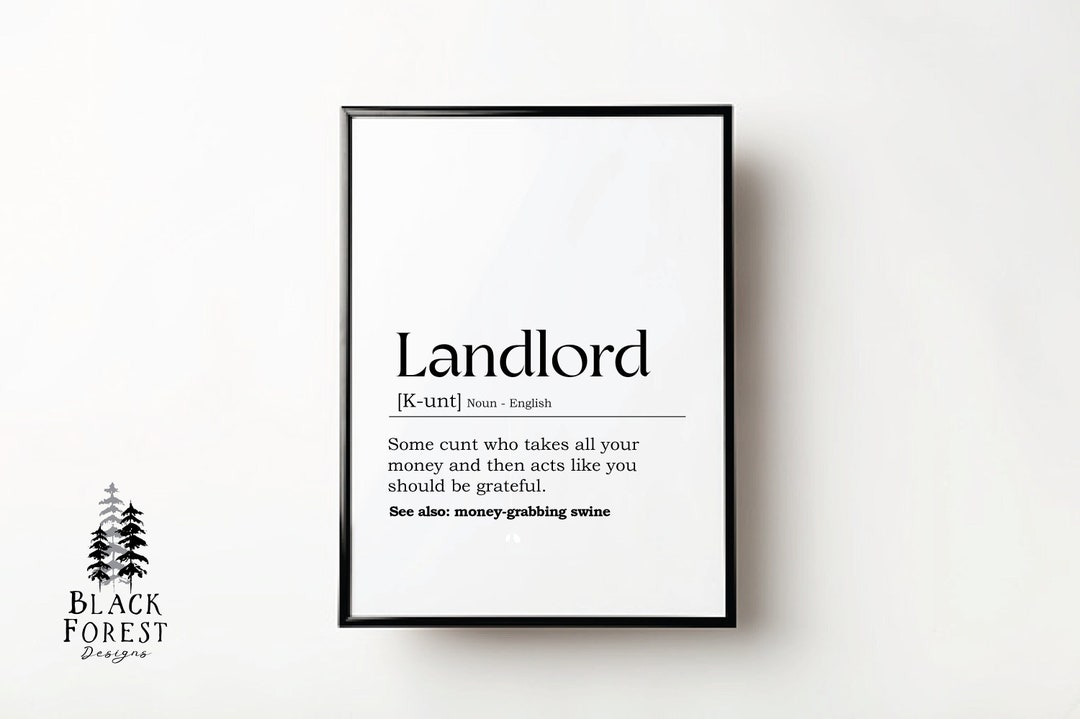 Landlord Definition Printable Instant Digital Download - Etsy