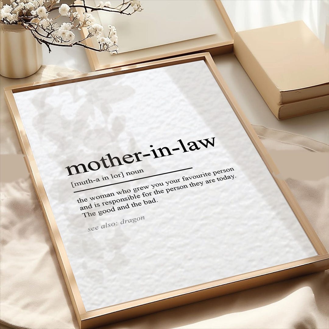 Mother-in-law Definition Print Gift for Mother Definition Poster ...
