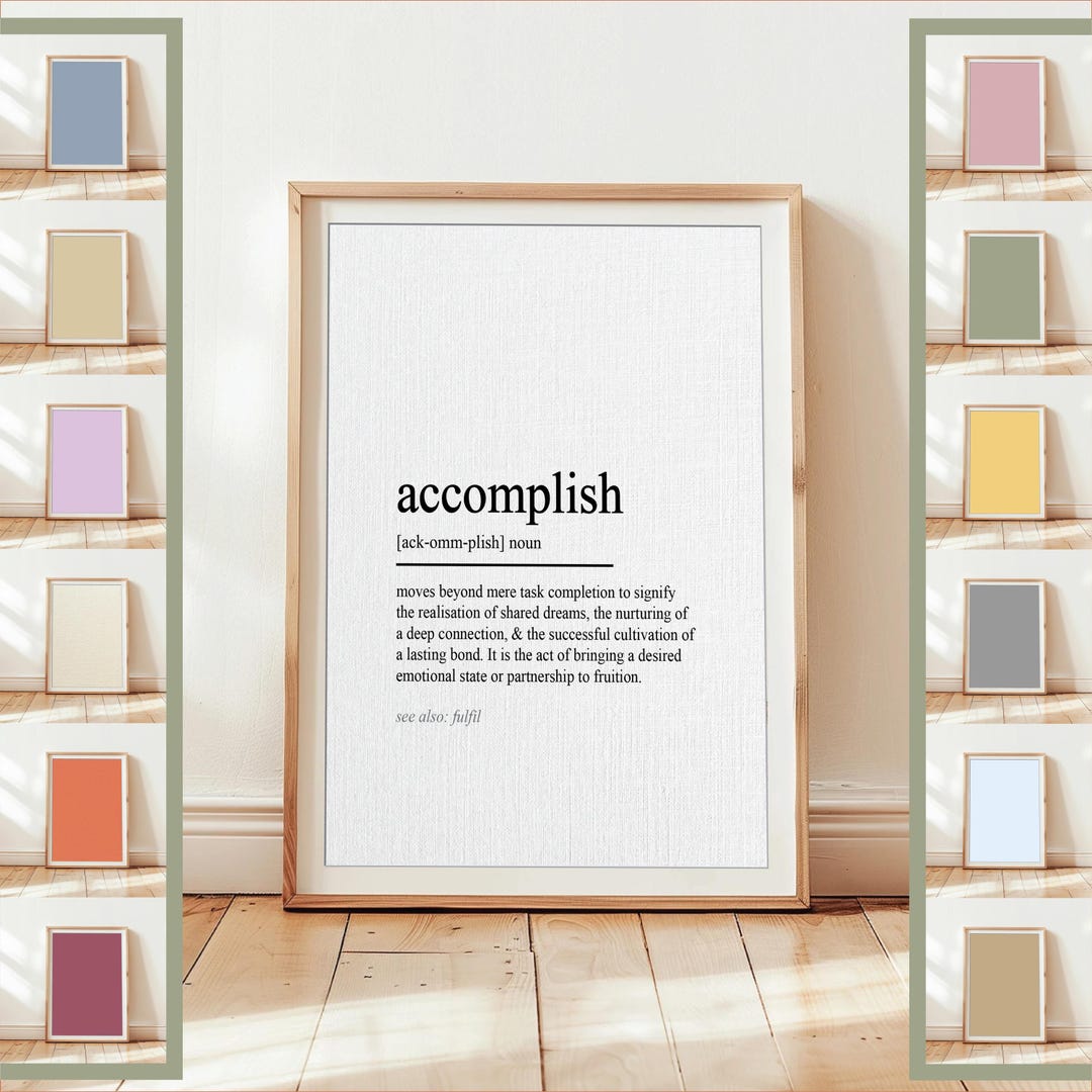Accomplish Definition Print in Different Colours | Unique Wall Art ...