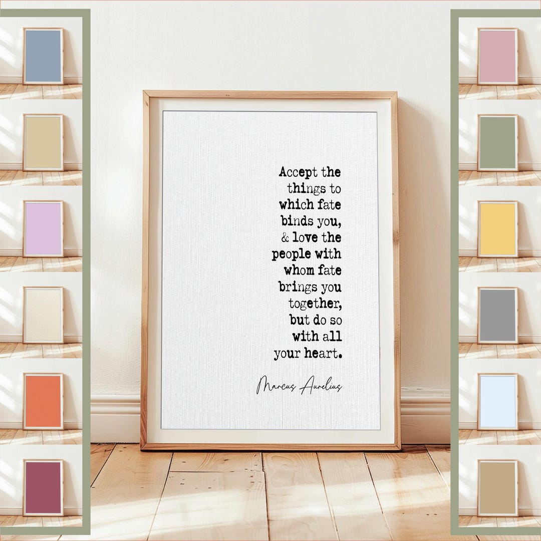 Marcus Aurelius Print in Different Colours | "accept the Things to ...
