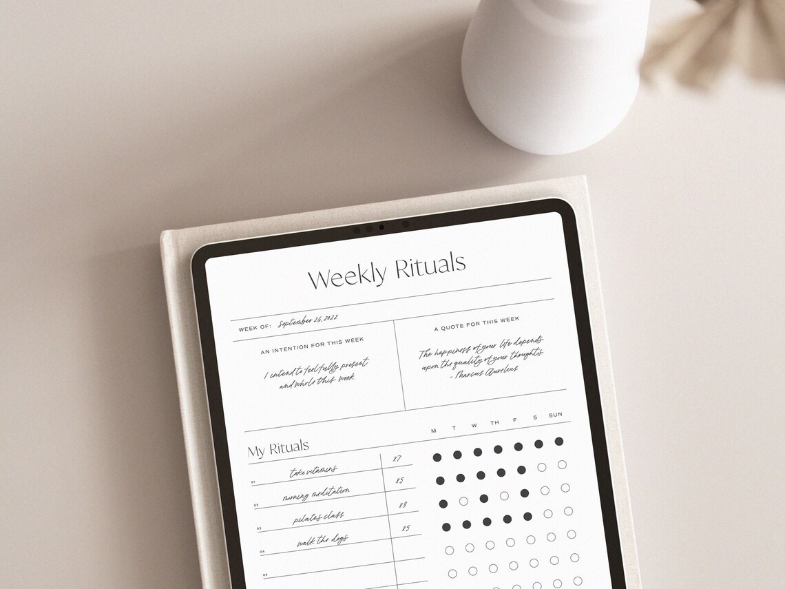Weekly Rituals Printable US Letter Habit Tracker Printable Weekly ...
