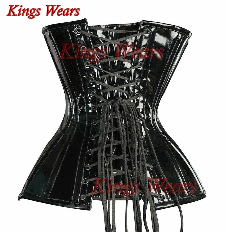 Heavy Duty Steel Boned Undrt Bust Corset PVC Waist Trainer Underbust ...