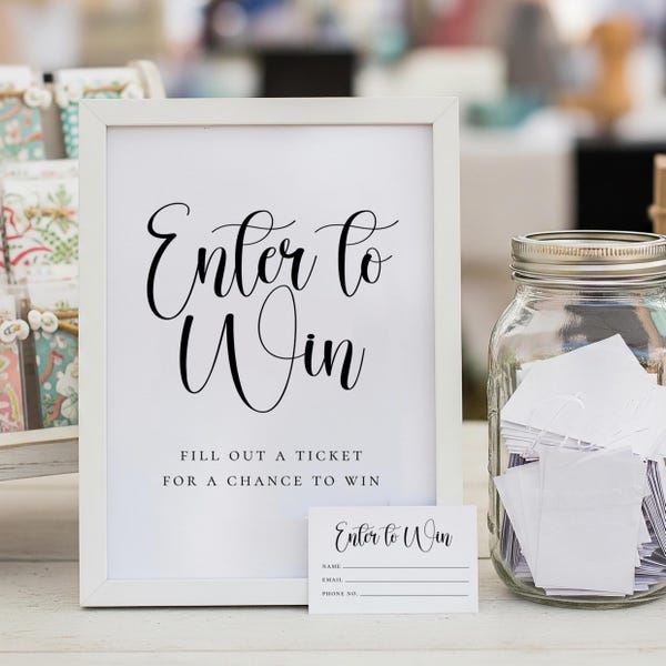 Enter to Win Raffle Sign - Etsy