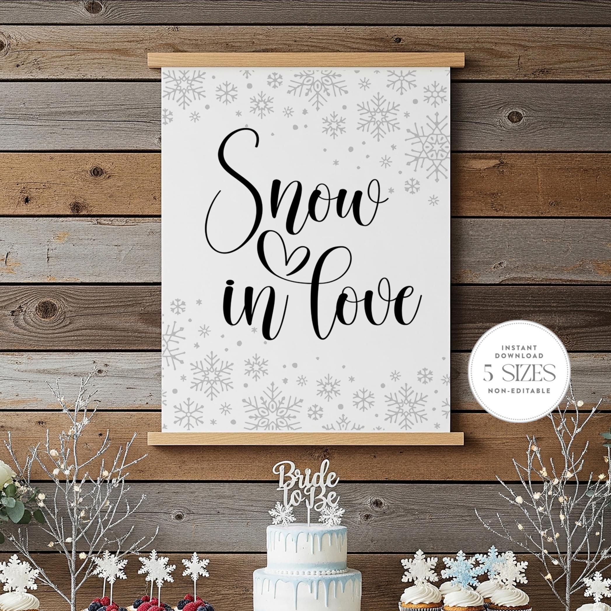 Snowball Guessing Game, Winter Bridal Shower, Snow in Love, 8x10 Sign ...