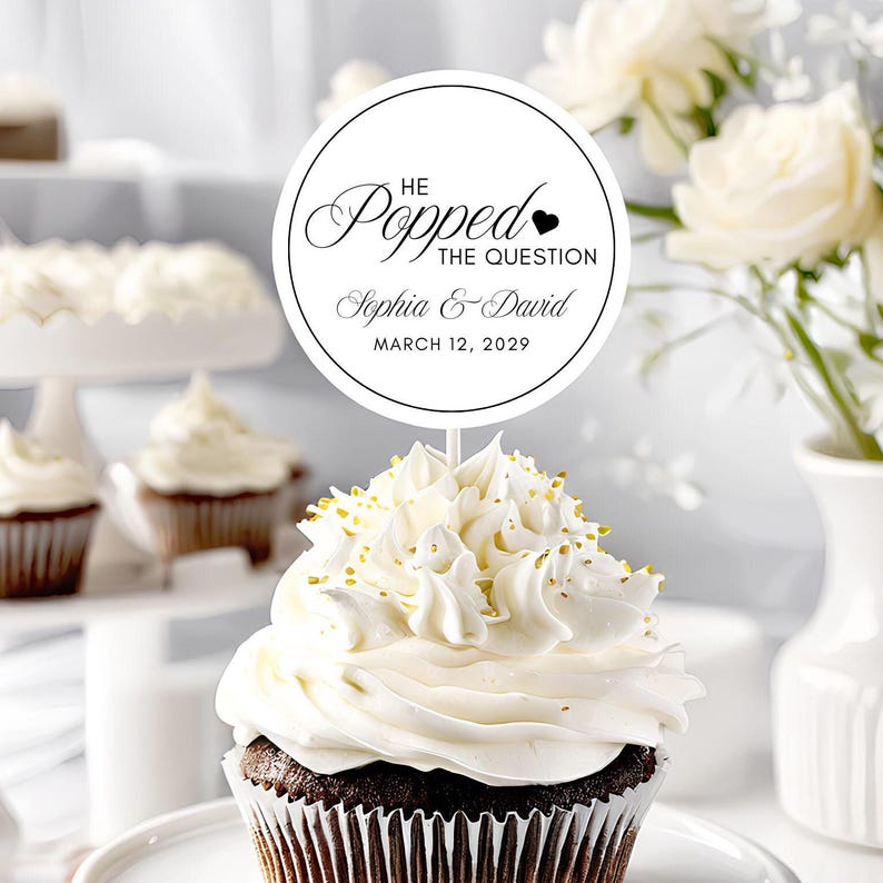 He Popped the Question Popcorn Favor Tag / Sticker, Editable Template ...