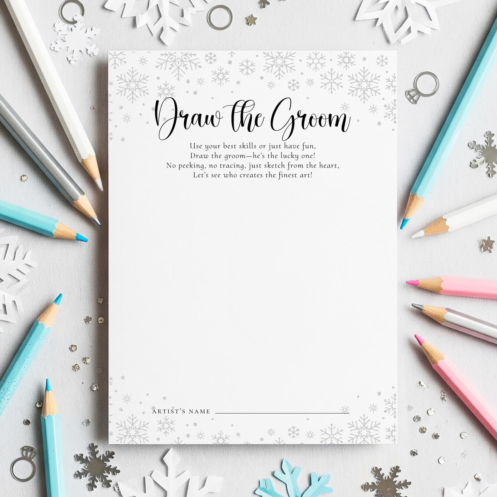 Snowball Guessing Game, Winter Bridal Shower, Snow in Love, 8x10 Sign ...