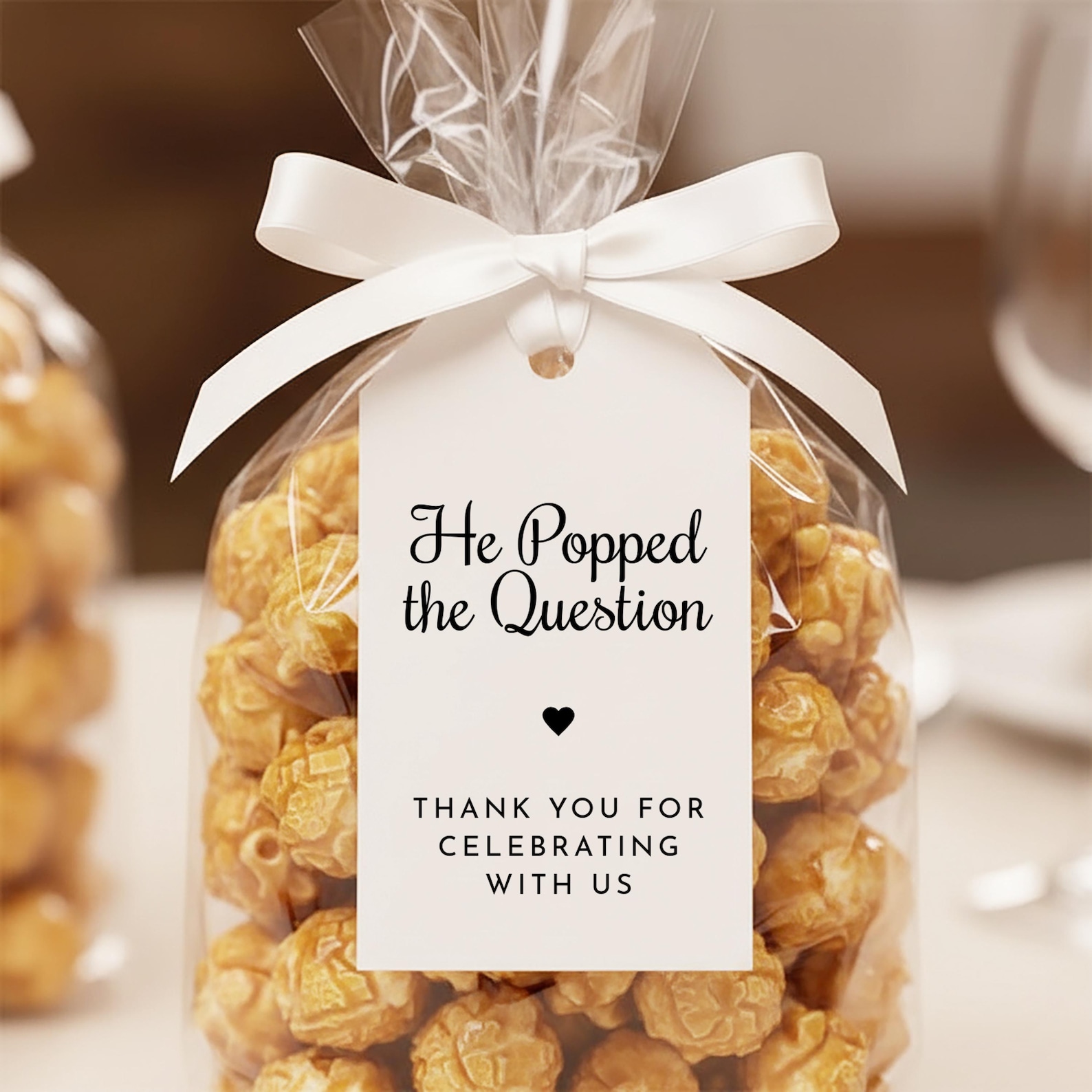 He Popped the Question Favor Tags, Popcorn Engagement Party or Bridal ...