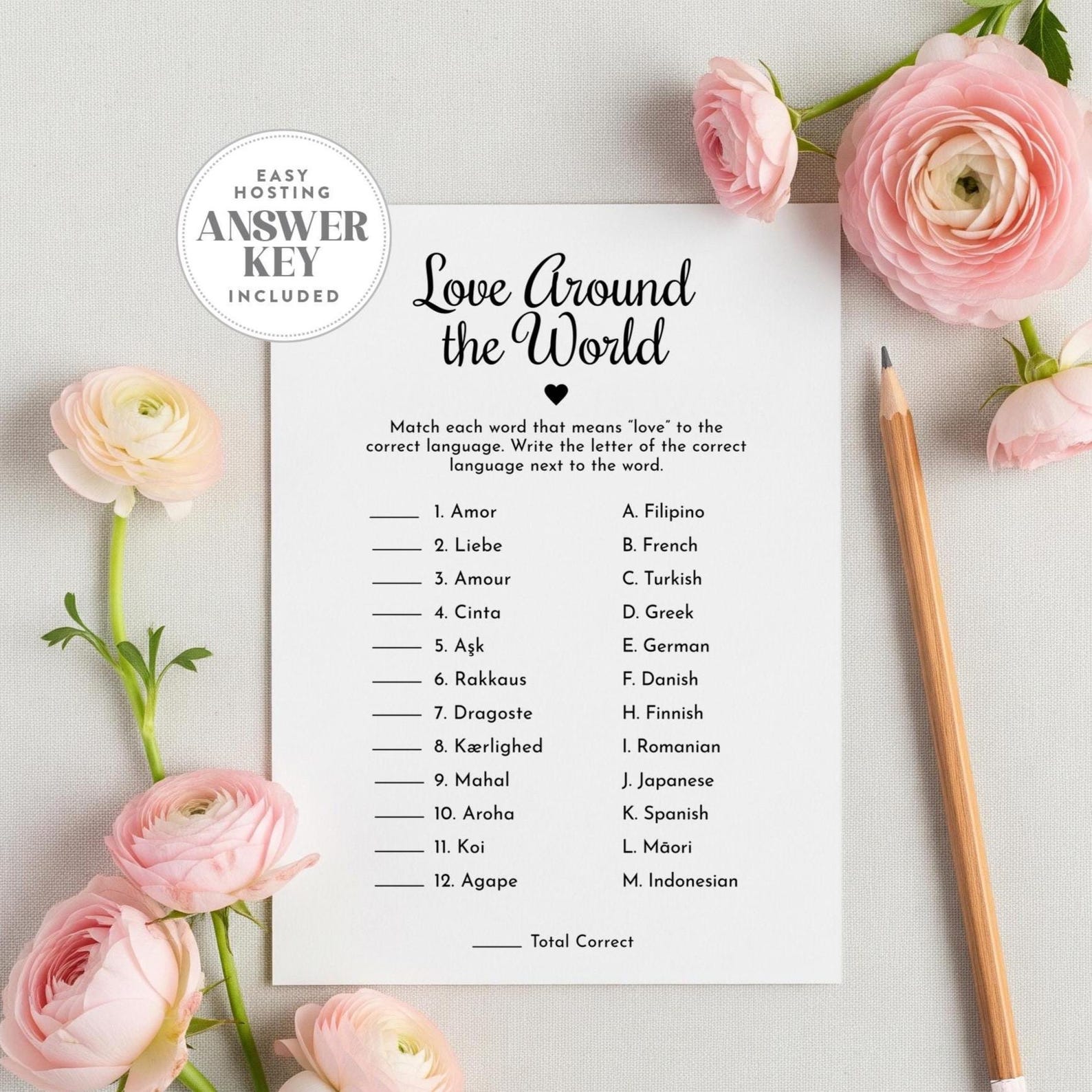 Bridal Shower Guessing Game: Printable Sign & Cards (instant Download ...