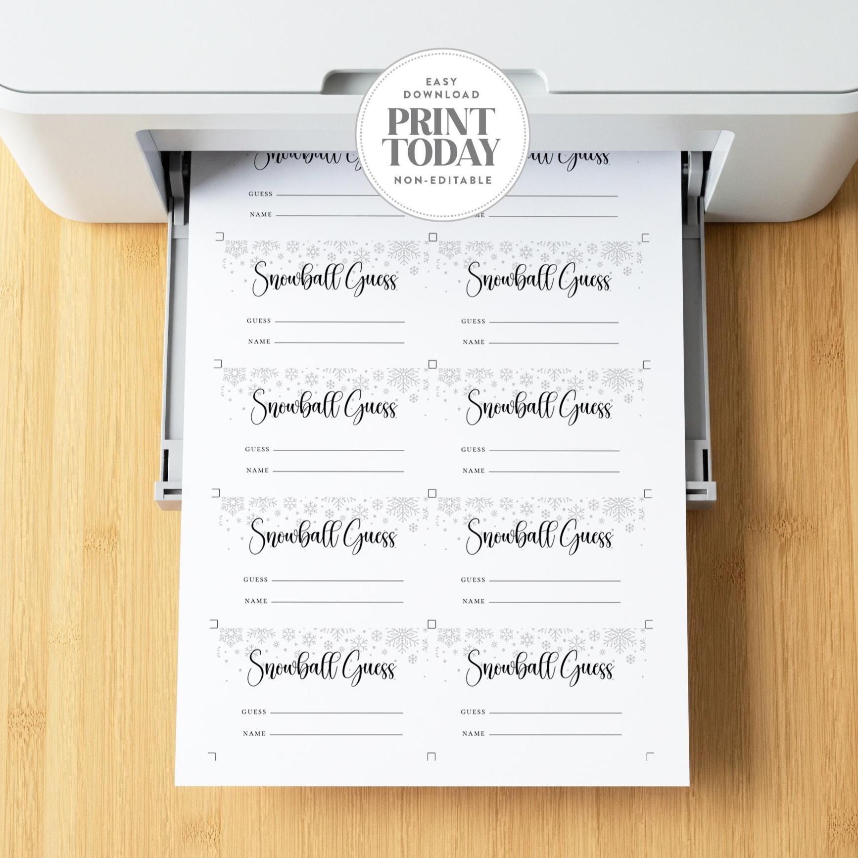 Snowball Guessing Game, Winter Bridal Shower, Snow in Love, 8x10 Sign ...