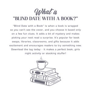 Blind Date With a Book Cards, Vintage Library Card Style, Printable Tag ...