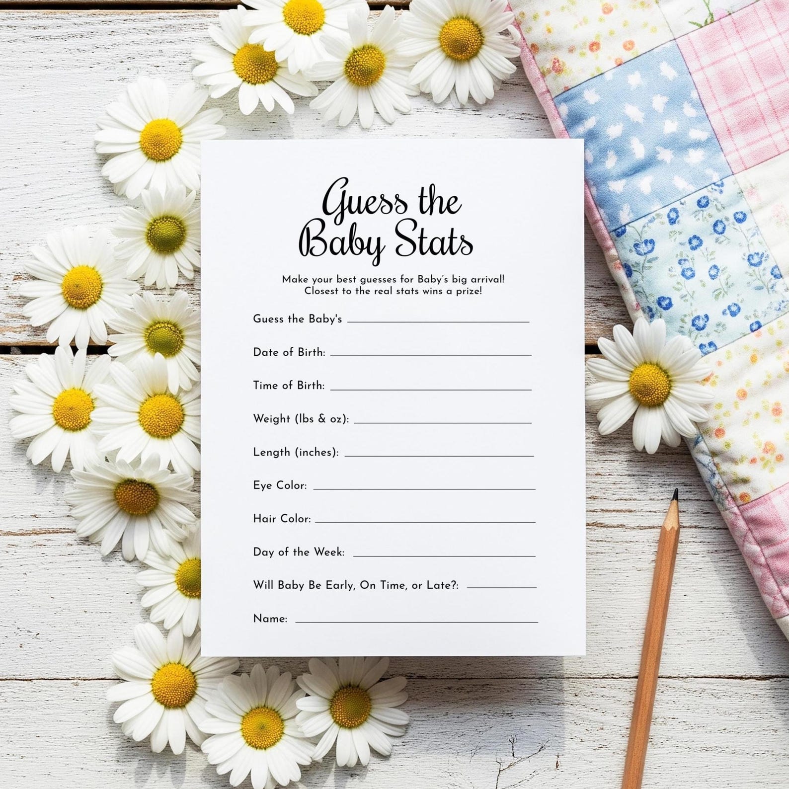 Celebrity Baby Name Match Game – 5x7 Black and White Printable – Baby ...