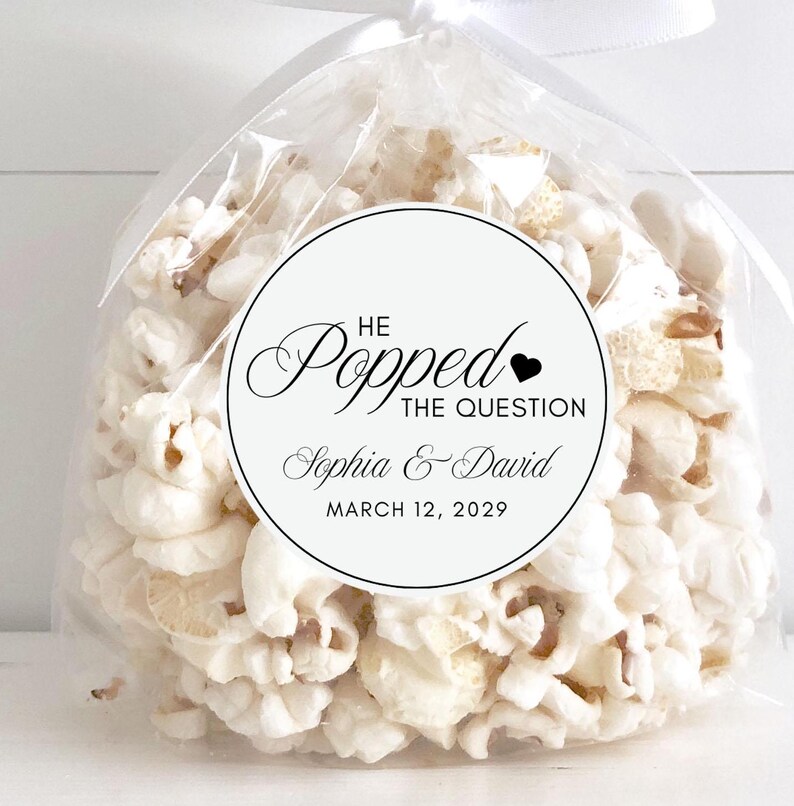 He Popped the Question Popcorn Favor Tag / Sticker, Editable Template ...