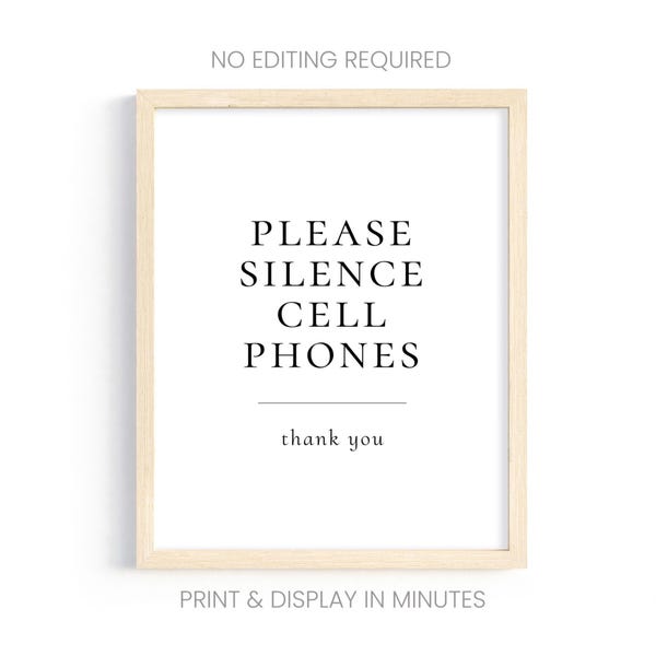 Please Silence Cell Phone Signs - Etsy