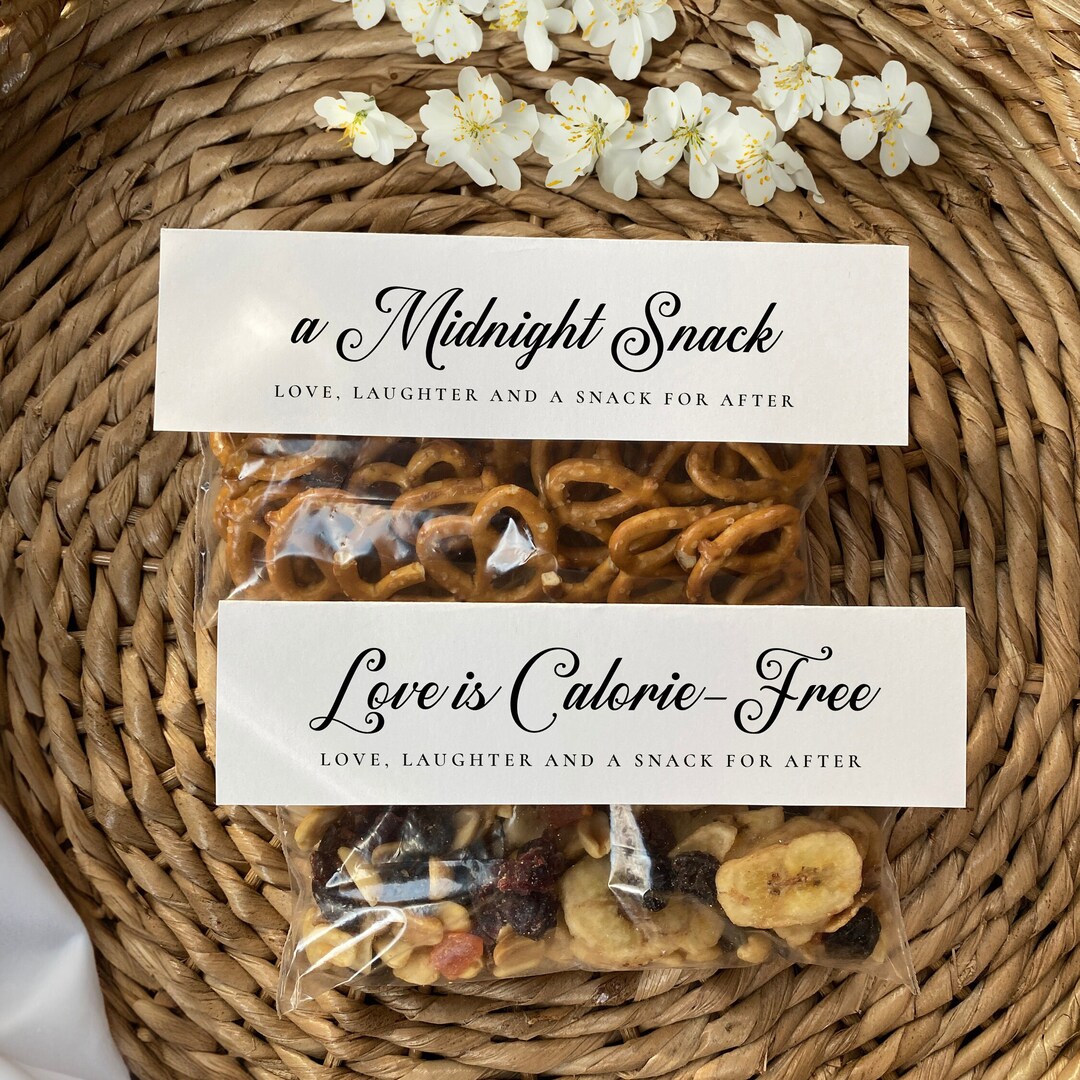 PRINTABLE Wedding Snack Kit Labels, DIY Midnight Snack Toppers, Welcome ...
