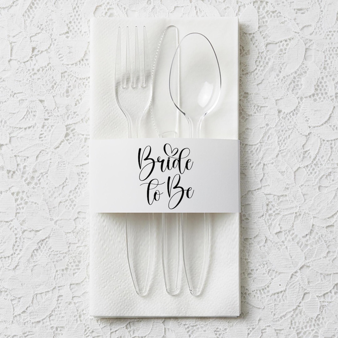 Bride to Be Napkin Wraps | Printable Silverware Band | Bridal Shower ...