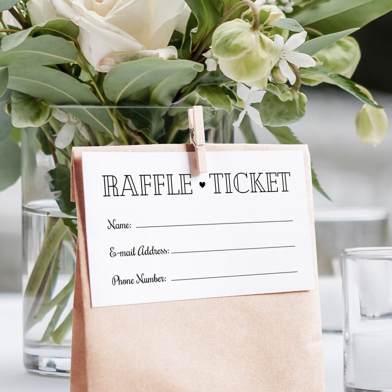 PRINTABLE Raffle Tickets, DIY Draw Entry Ticket, Enter to Win Contest ...