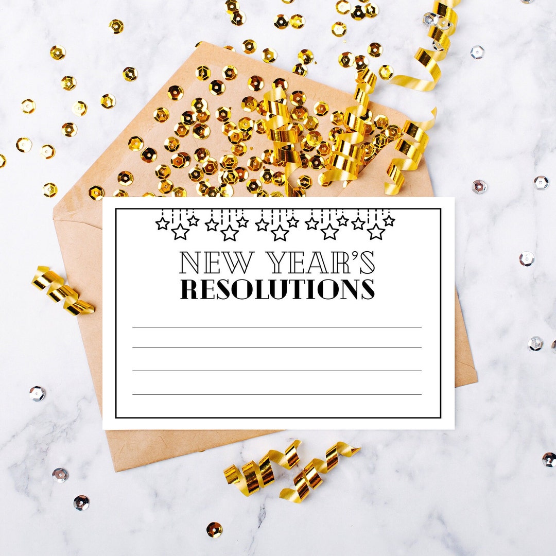 PRINTABLE New Years Resolution Cards, Non-editable, Instant Download ...