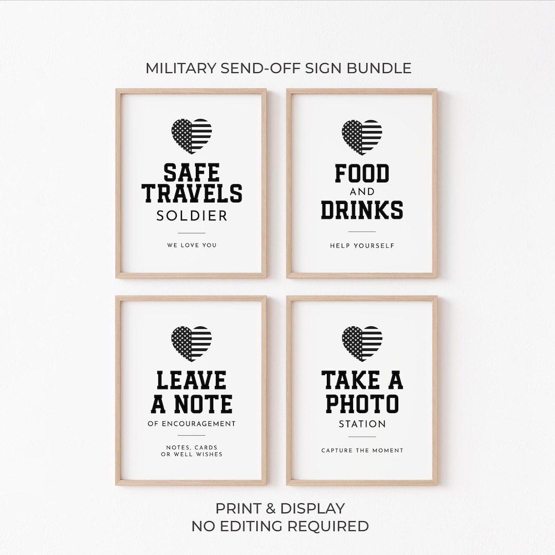 Military Send-off Sign Bundle, Deployment / Enlistment, Printable Signs ...