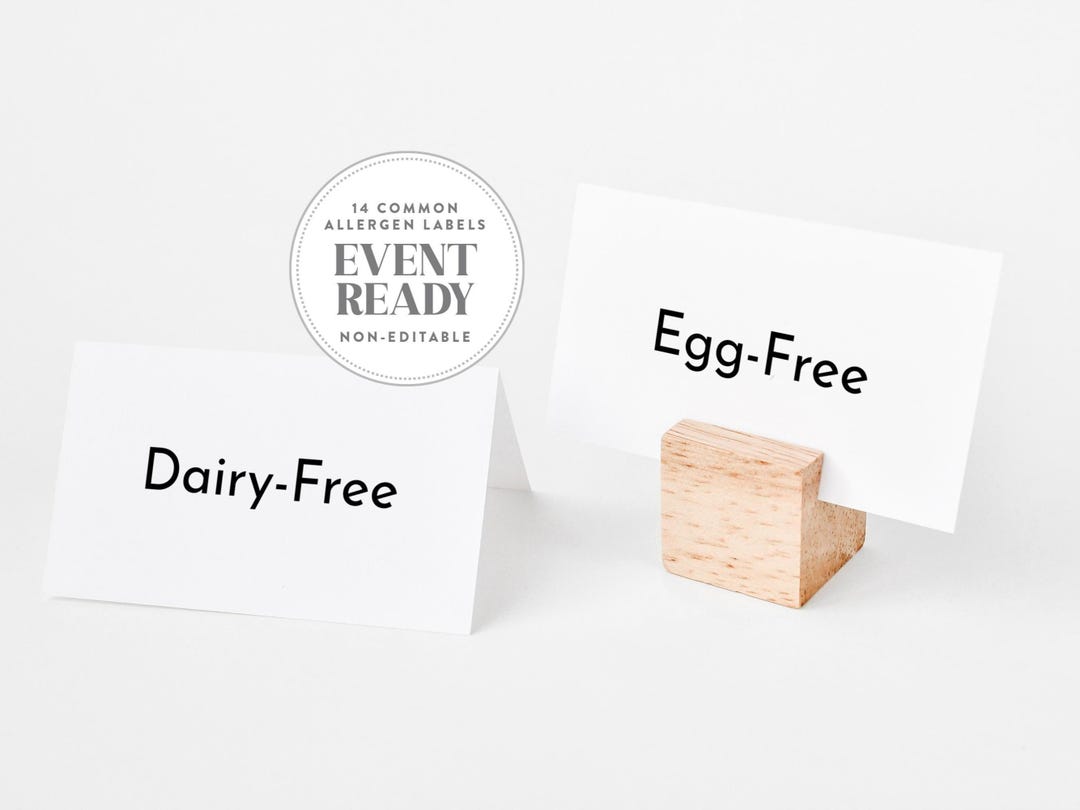 Allergy-friendly Buffet Labels: 14 Allergen Tent Cards, 3.5x2 Folded ...