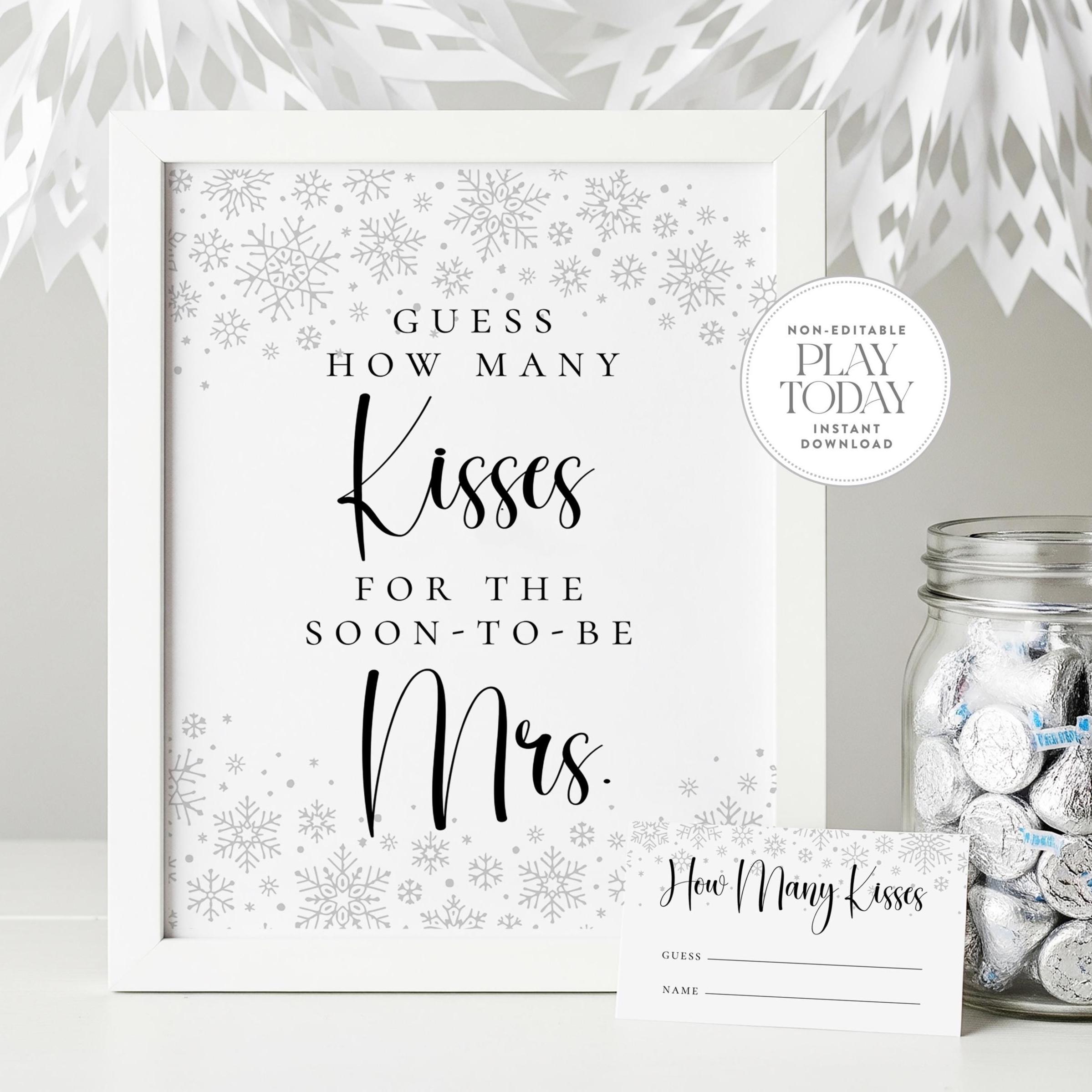 Snowball Guessing Game, Winter Bridal Shower, Snow in Love, 8x10 Sign ...