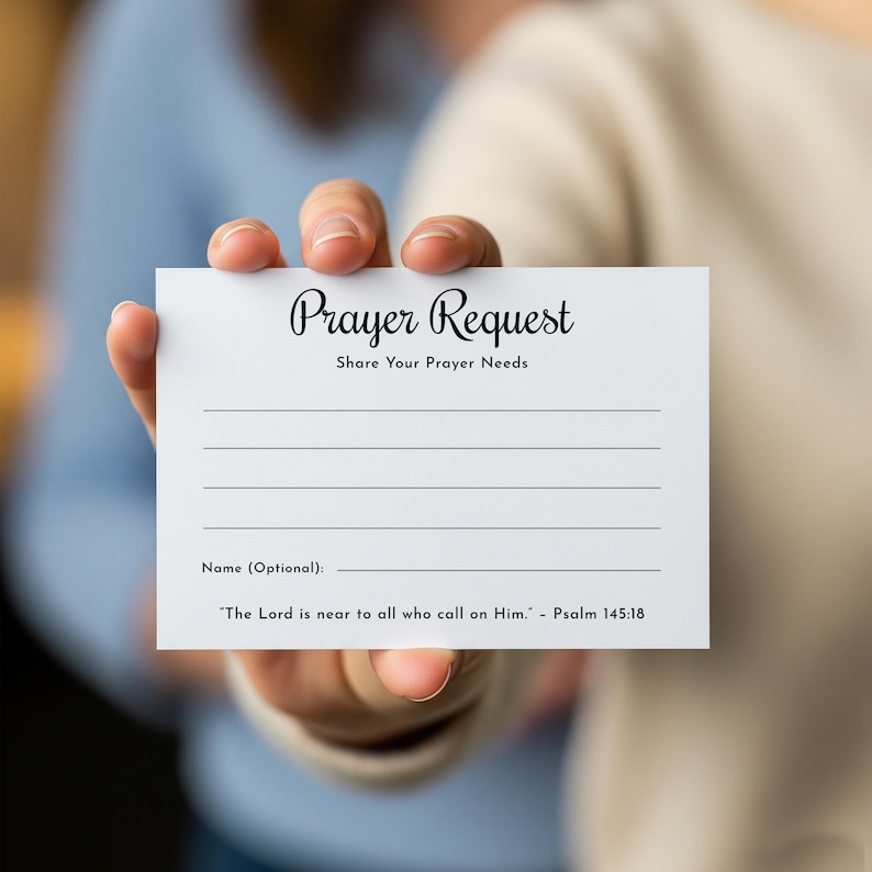 Printable Prayer Request Cards: Church Service, Bible Study or Retreat ...