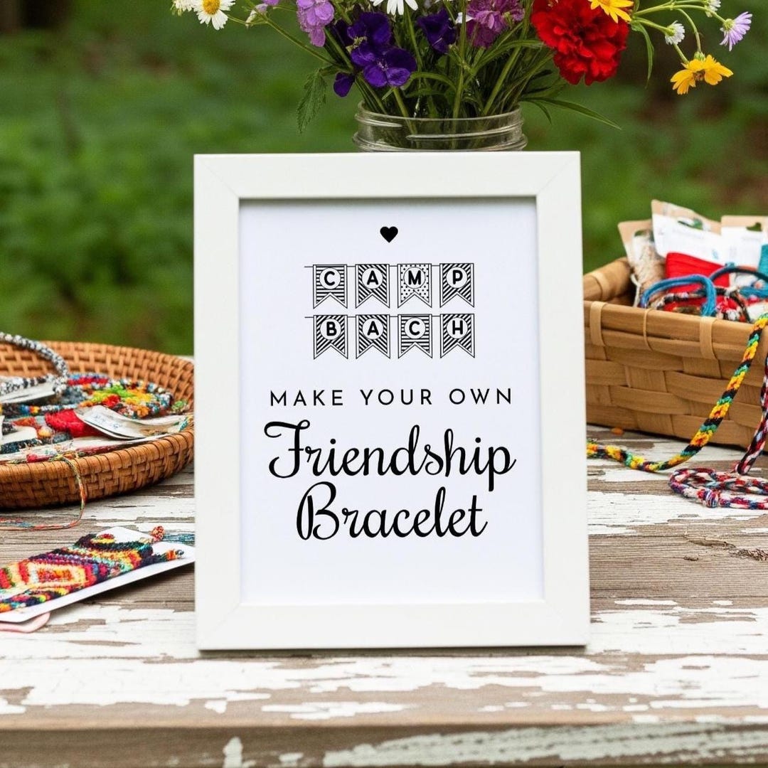 Friendship Bracelet Sign: Camp Bach Bachelorette Party Craft, Non ...