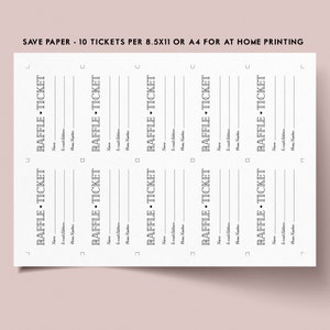 PRINTABLE Raffle Tickets, DIY Draw Entry Ticket, Enter to Win Contest ...