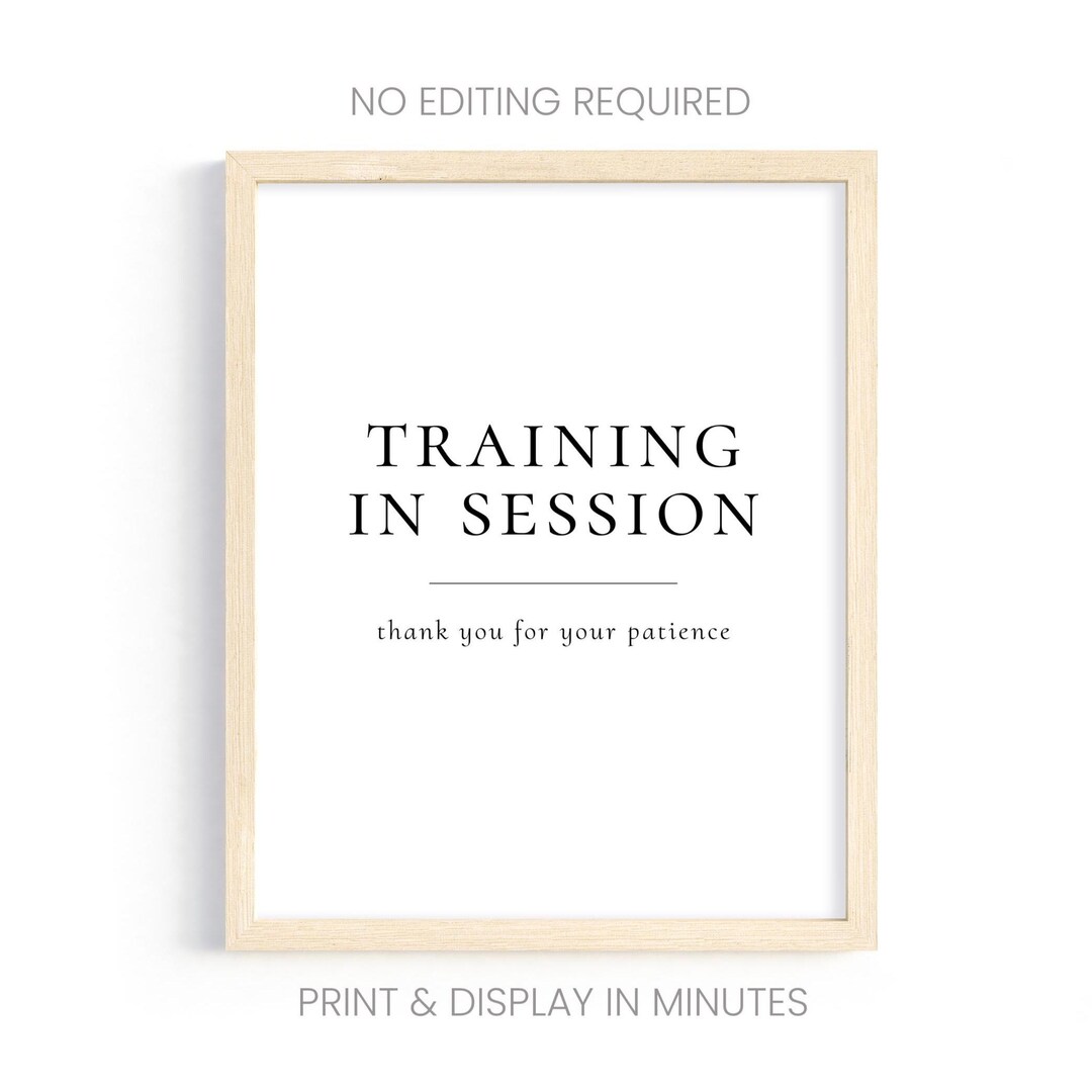 Training in Session Sign Printable, Corporate Office or Small Business ...