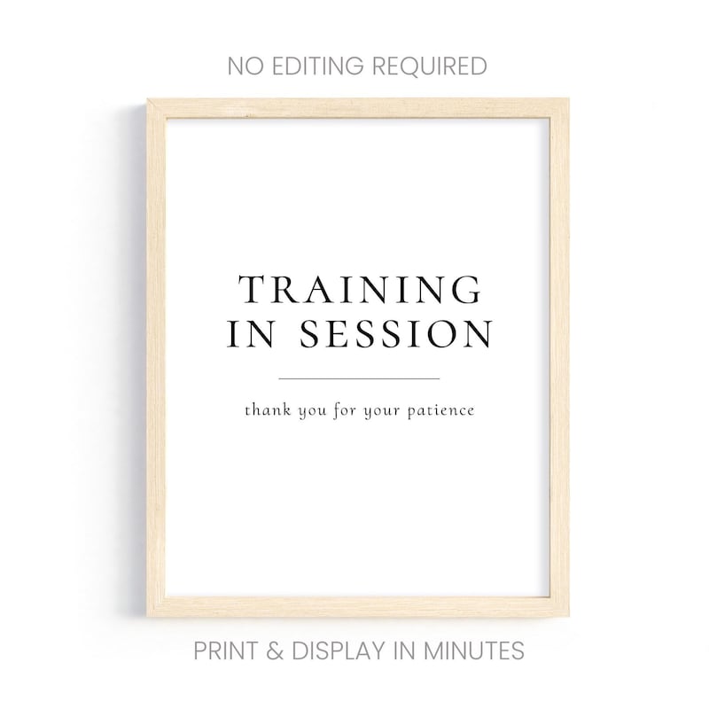 Training in Progress Sign - Etsy