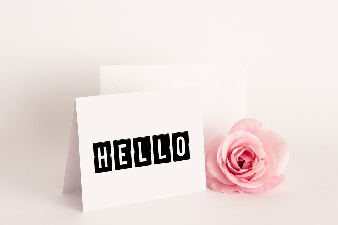PRINTABLE Hello Greeting Card Modern Hello Note Card Chic - Etsy