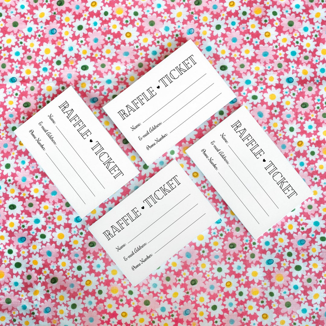 PRINTABLE Raffle Tickets DIY Draw Entry Ticket Enter to Win - Etsy