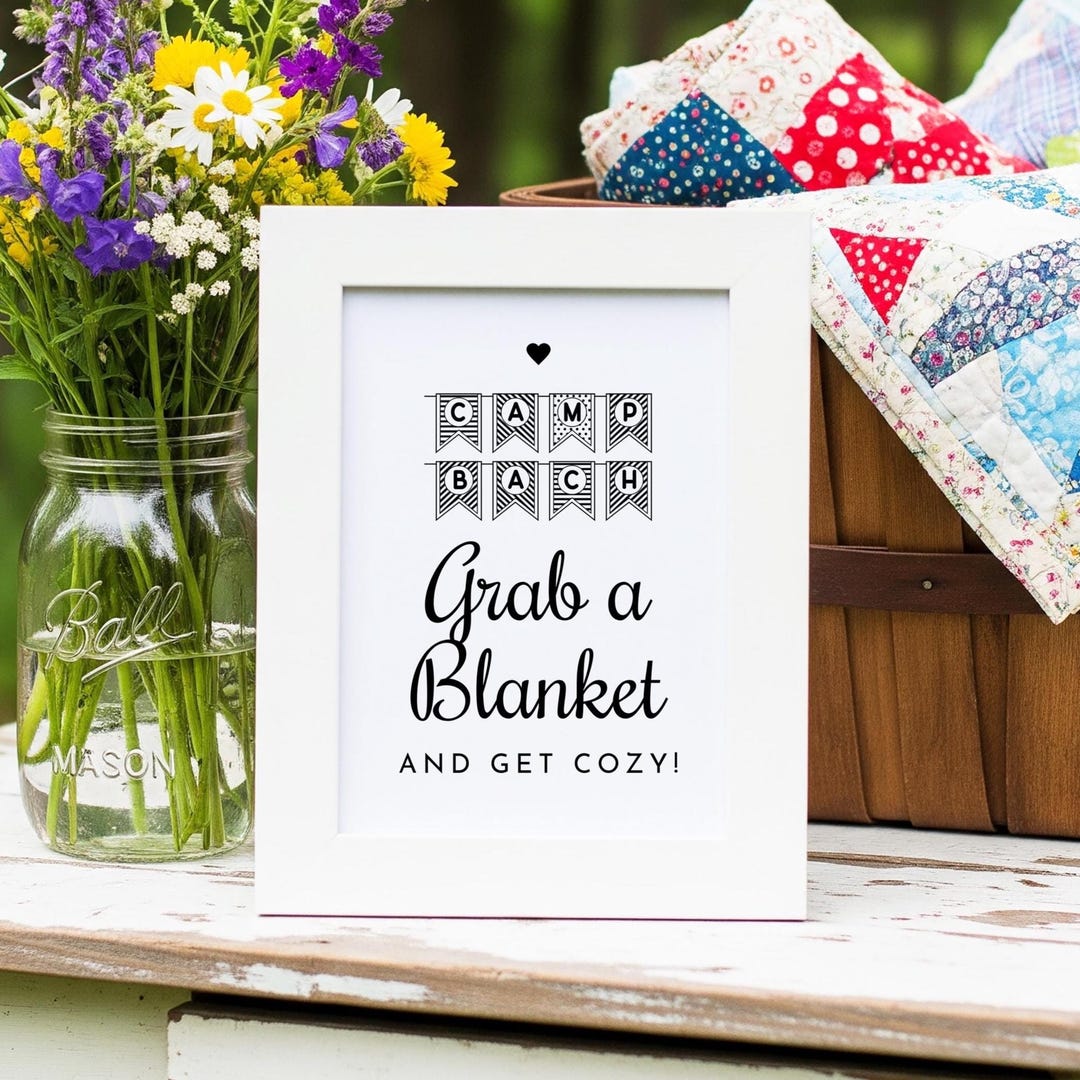 Grab a Blanket and Get Cozy Sign, Campfire Sign, Bachelorette Sign ...