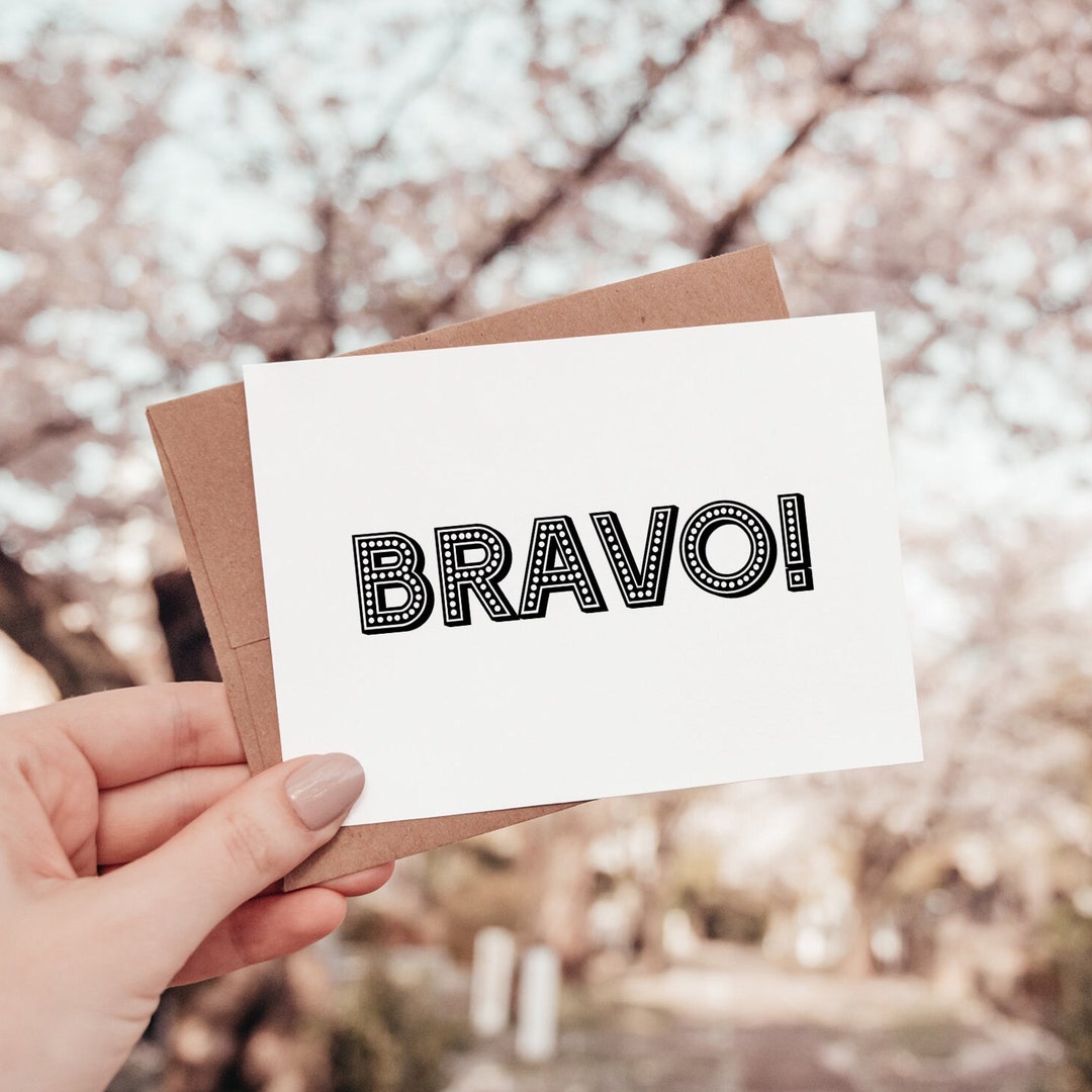PRINTABLE Bravo Greeting Card, Good Job, Opening Night, Break a Leg ...