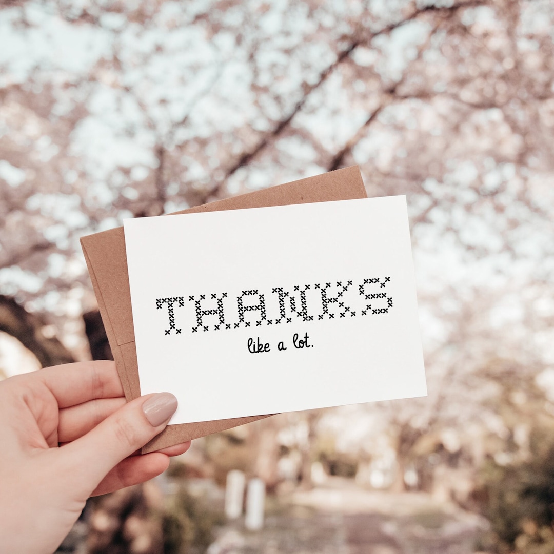 PRINTABLE Thanks Greeting Card, Country Cross Stitch, Thank You, Cute ...